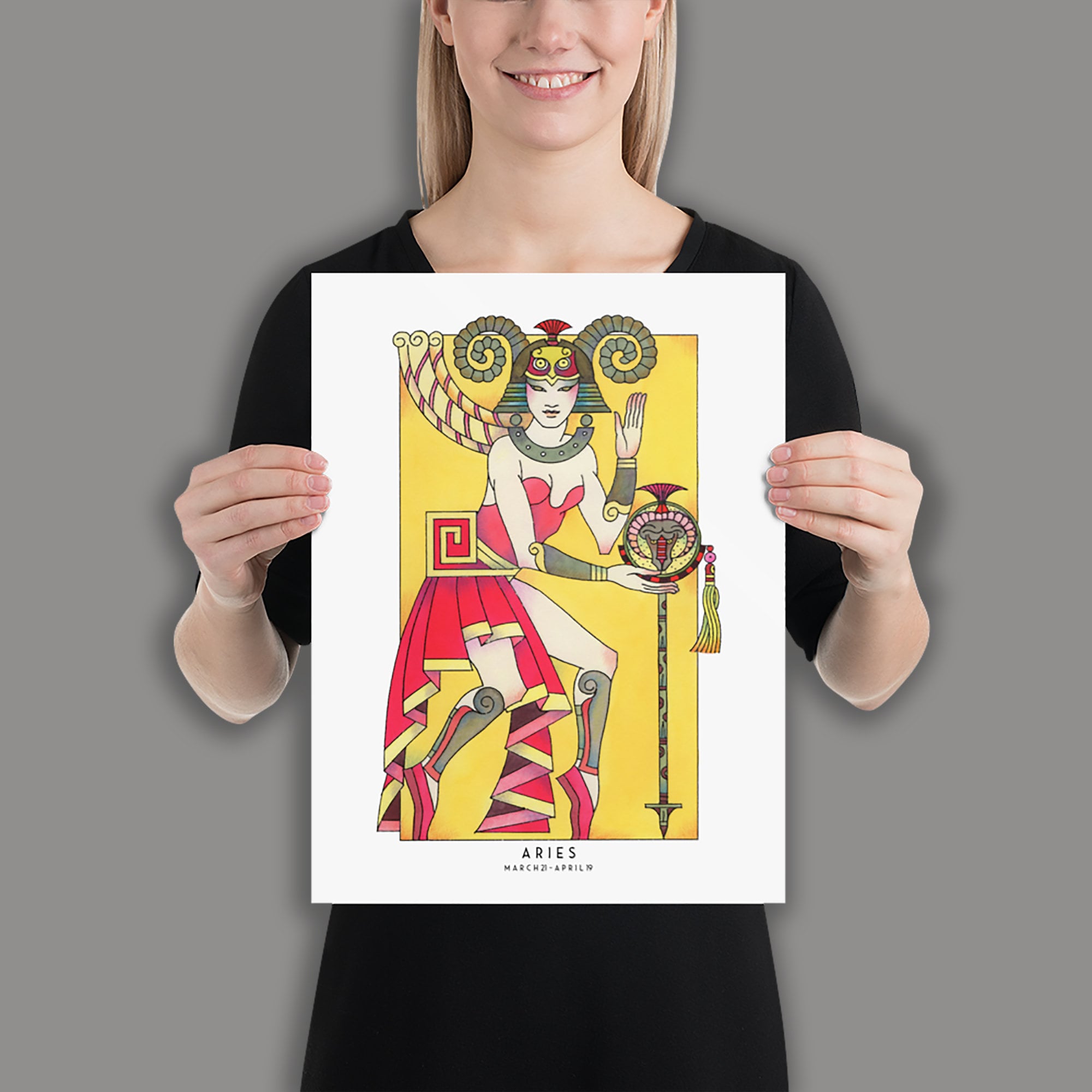 Aries Goddess Poster, Aries Wall Art, Zodiac Print, Goddess Art, Unique ...
