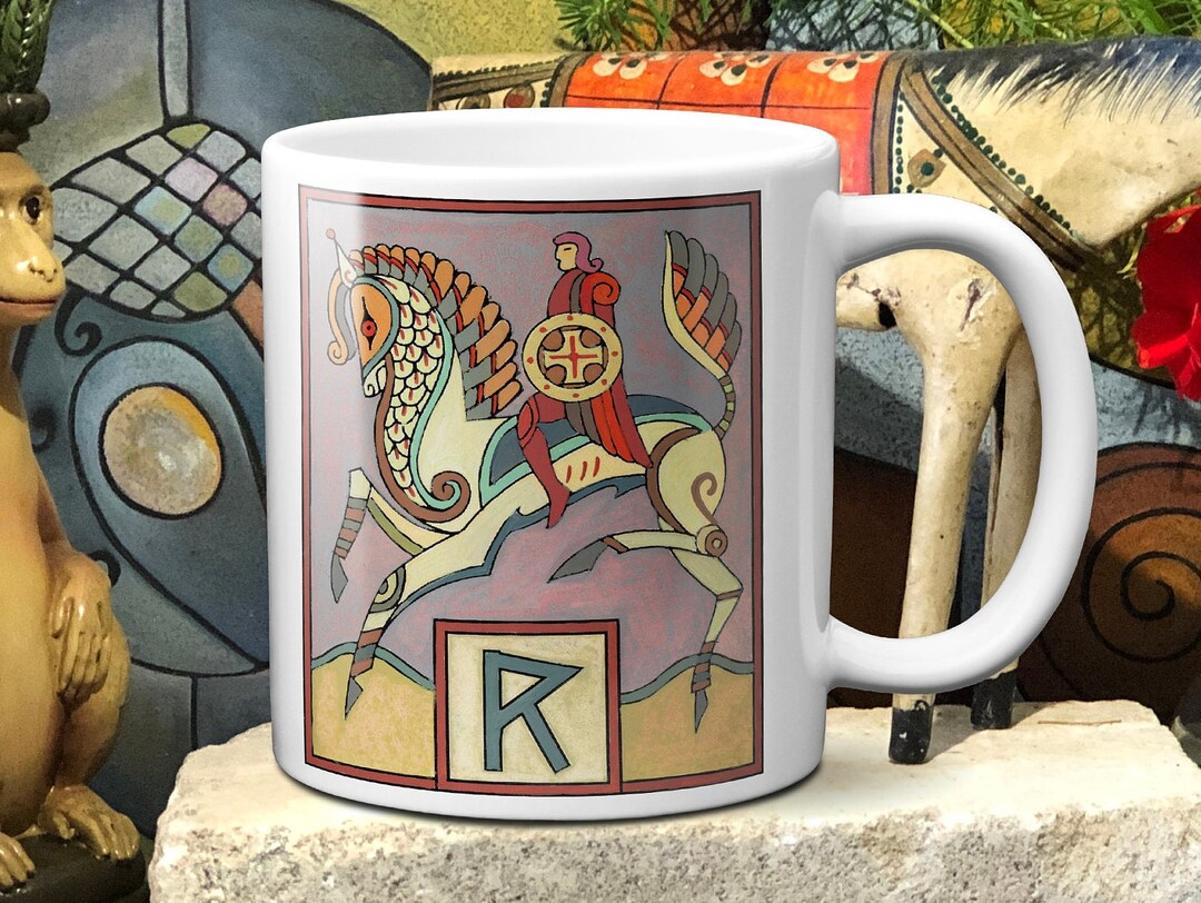 5 Raidho Rune Mug, Runestones, Futhark Runes, Runic Tarot, Coffee Mug ...
