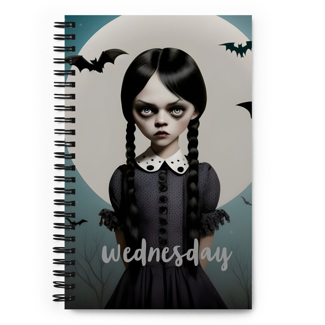 Wednesday Addams Spiral Notebook 04 , Goth Nevermore Academy College ...