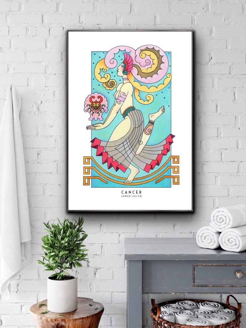 Cancer Goddess Poster Cancer Wall Art Zodiac Print Goddess - Etsy