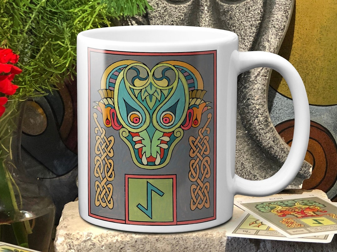 13 Eihwaz Rune Mug, Runestones, Futhark Runes, Runic Tarot, Coffee Mug ...