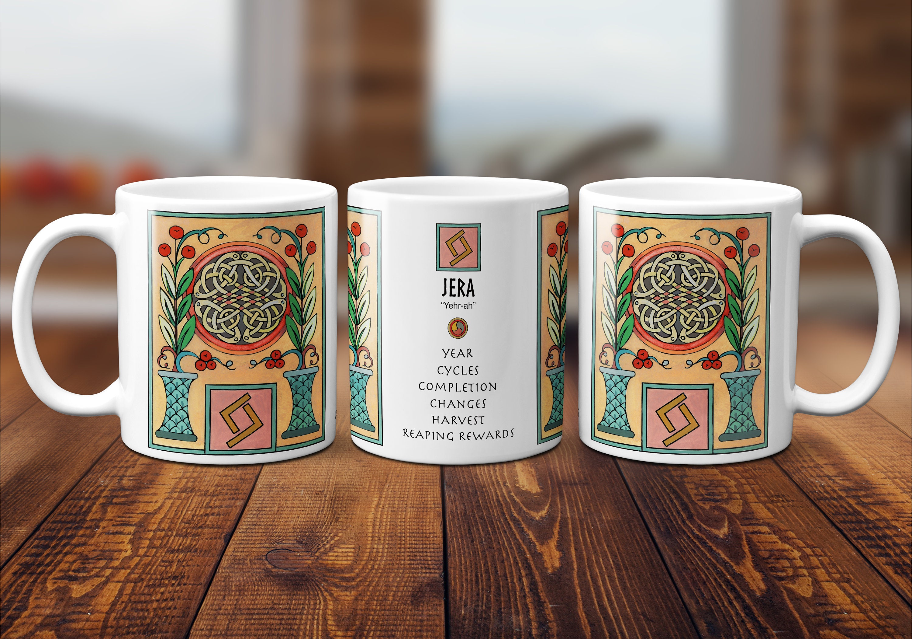 12 Jera Rune Mug, Runestones, Futhark Runes, Runic Tarot, Coffee Mug ...