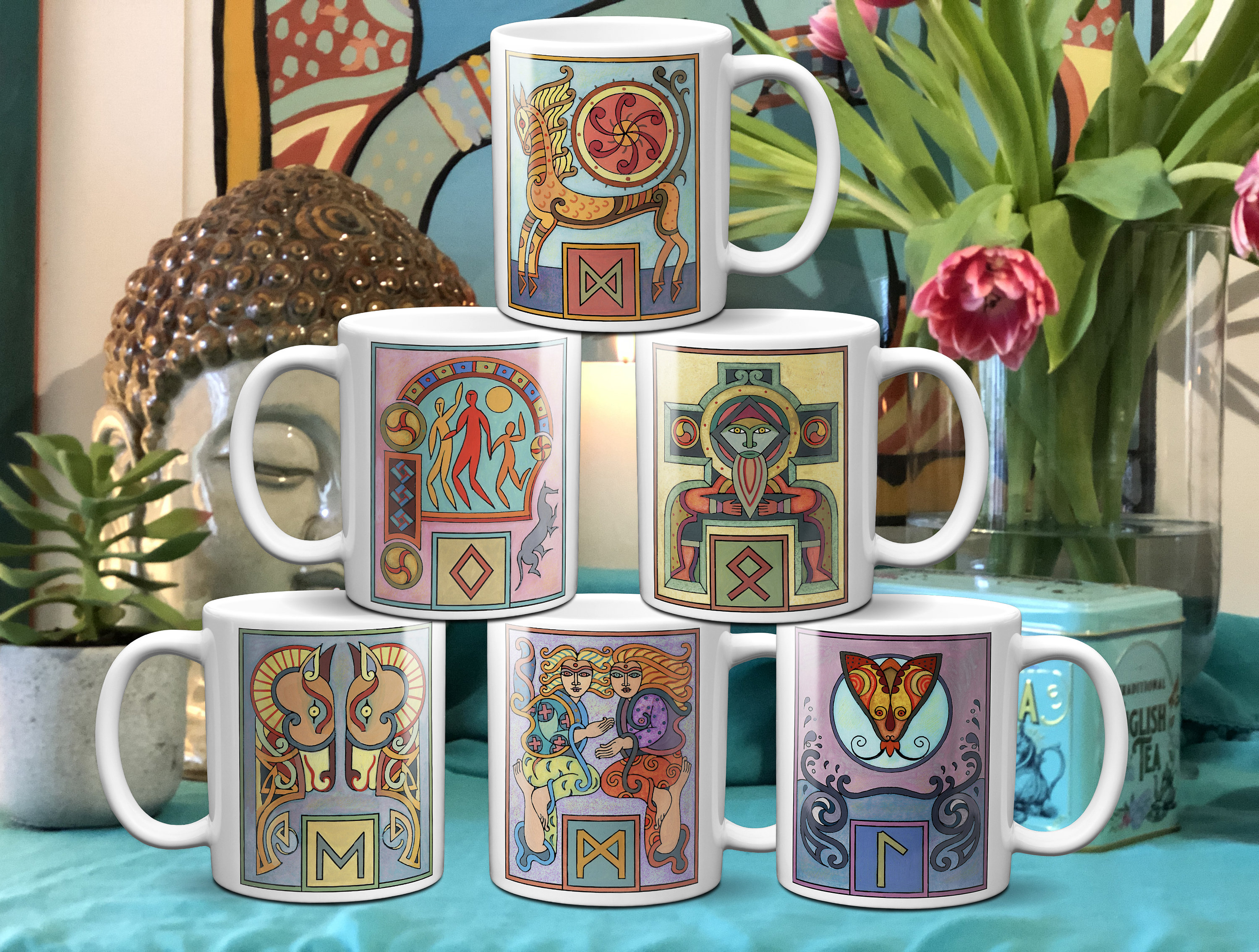 12 Jera Rune Mug, Runestones, Futhark Runes, Runic Tarot, Coffee Mug ...