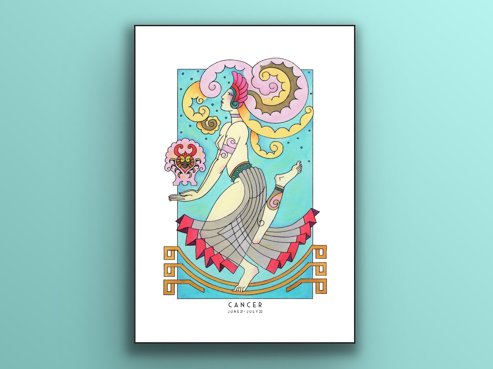 Cancer Goddess Poster Cancer Wall Art Zodiac Print Goddess - Etsy