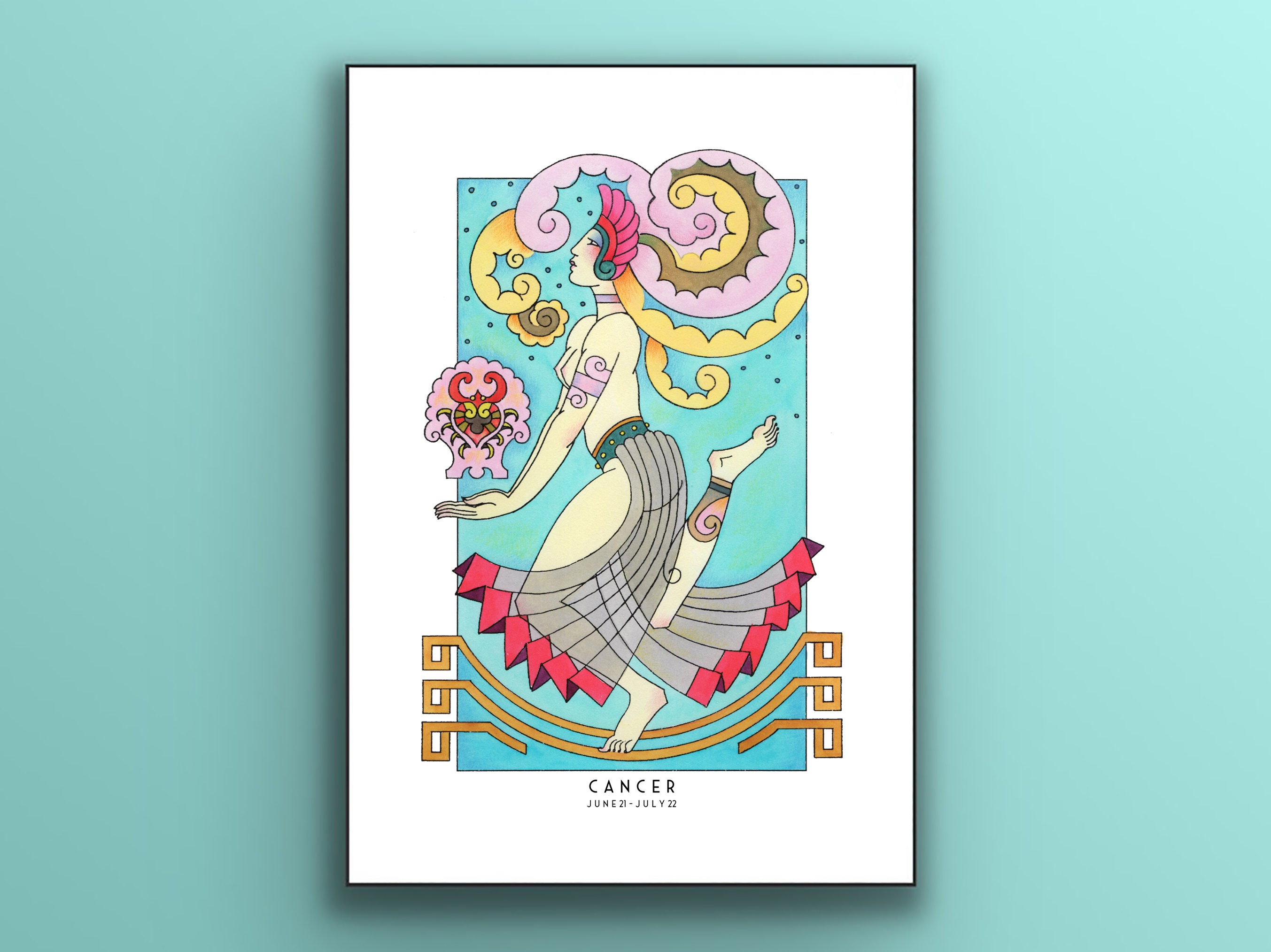 Cancer Goddess Poster Cancer Wall Art Zodiac Print Goddess - Etsy