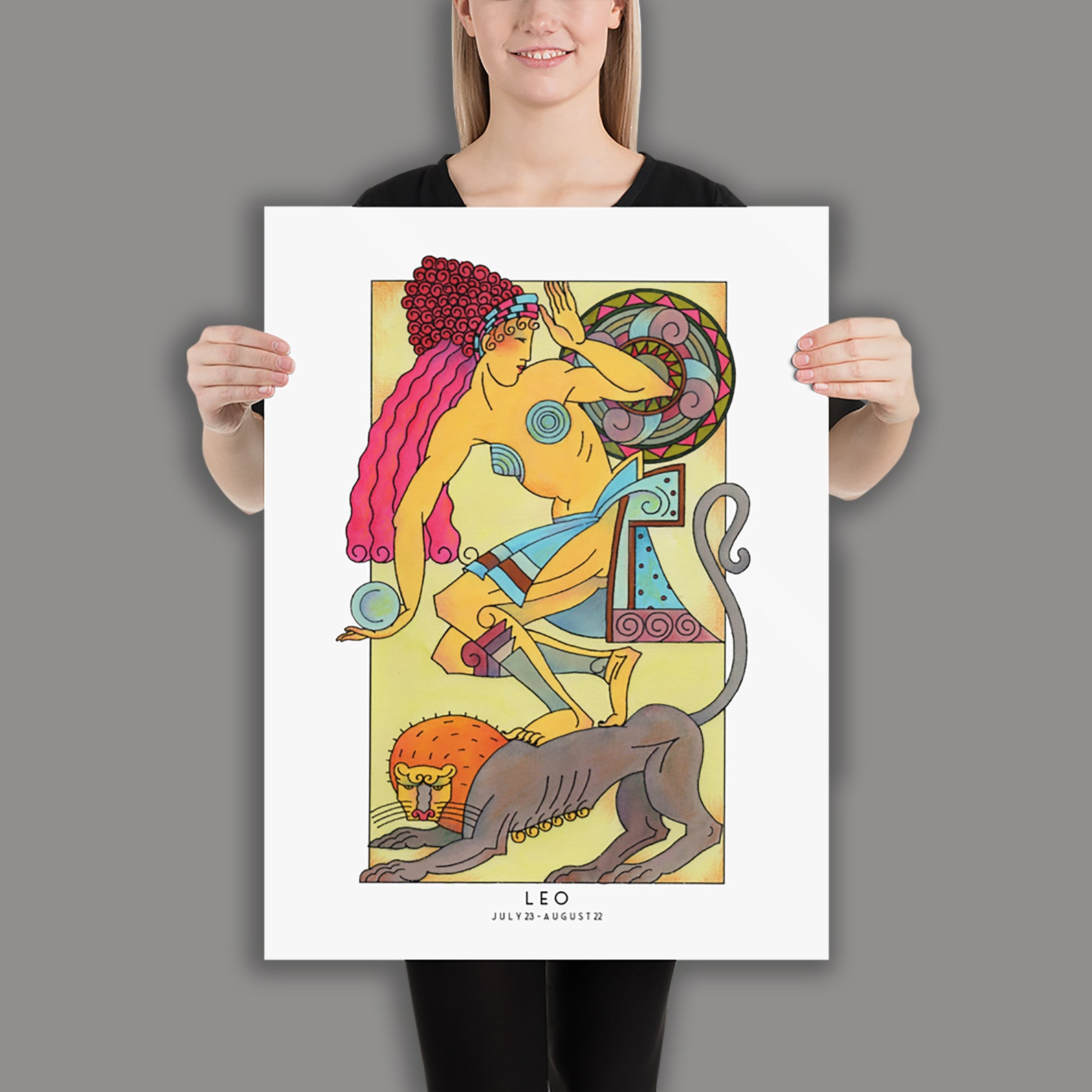 Leo Goddess Poster Leo Wall Art Zodiac Print Goddess Art - Etsy
