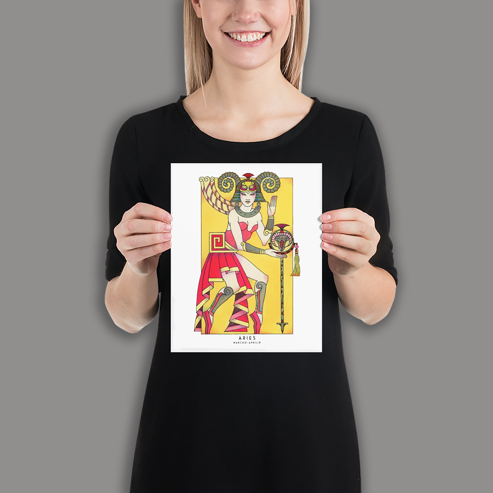 Aries Goddess Poster, Aries Wall Art, Zodiac Print, Goddess Art, Unique ...