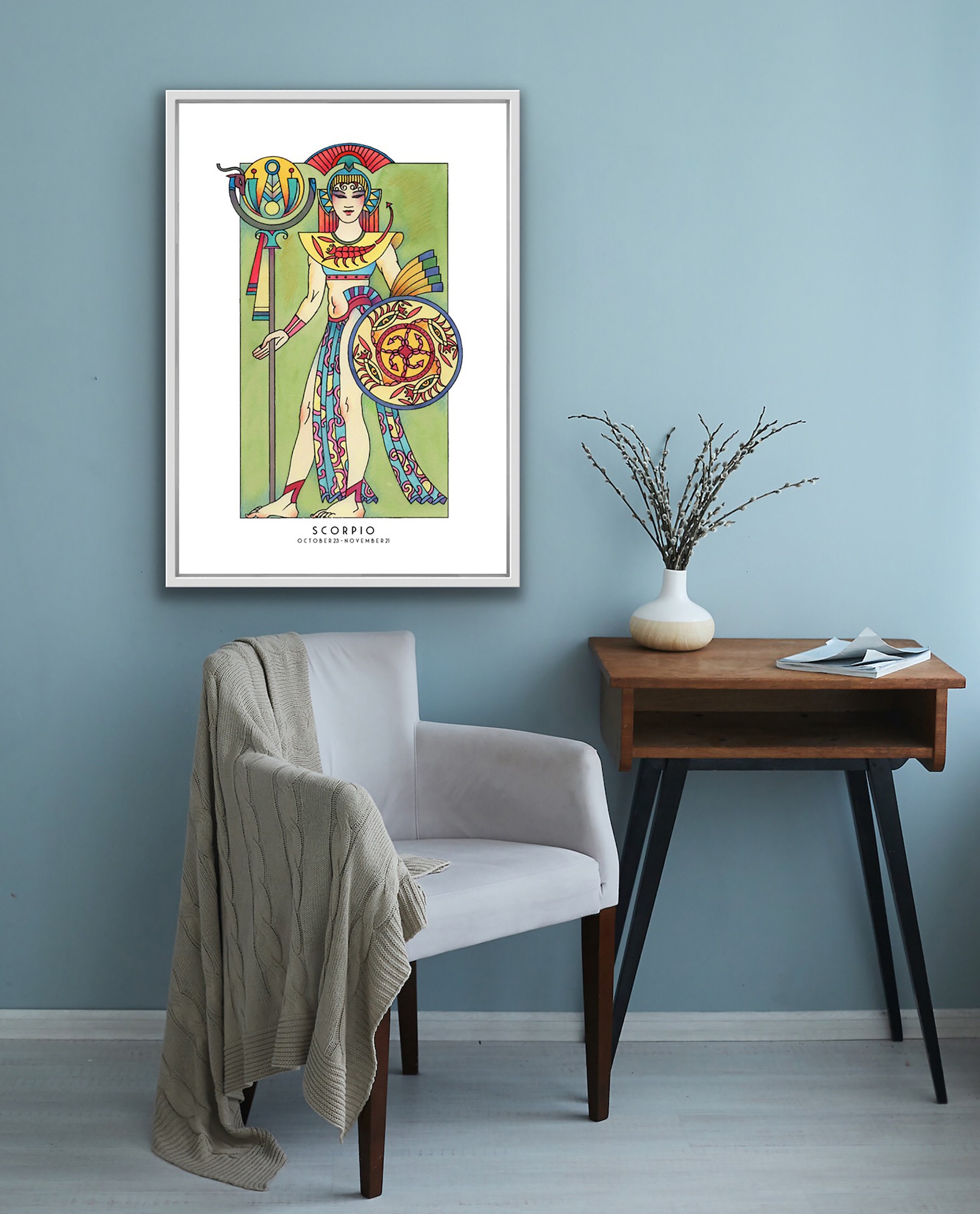 Scorpio Goddess Poster, Scorpio Wall Art, Zodiac Print, Goddess Art ...