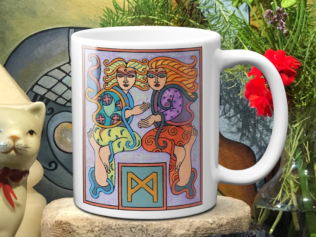 20 Mannaz Rune Mug, Runestones, Futhark Runes, Runic Tarot, Coffee Mug ...