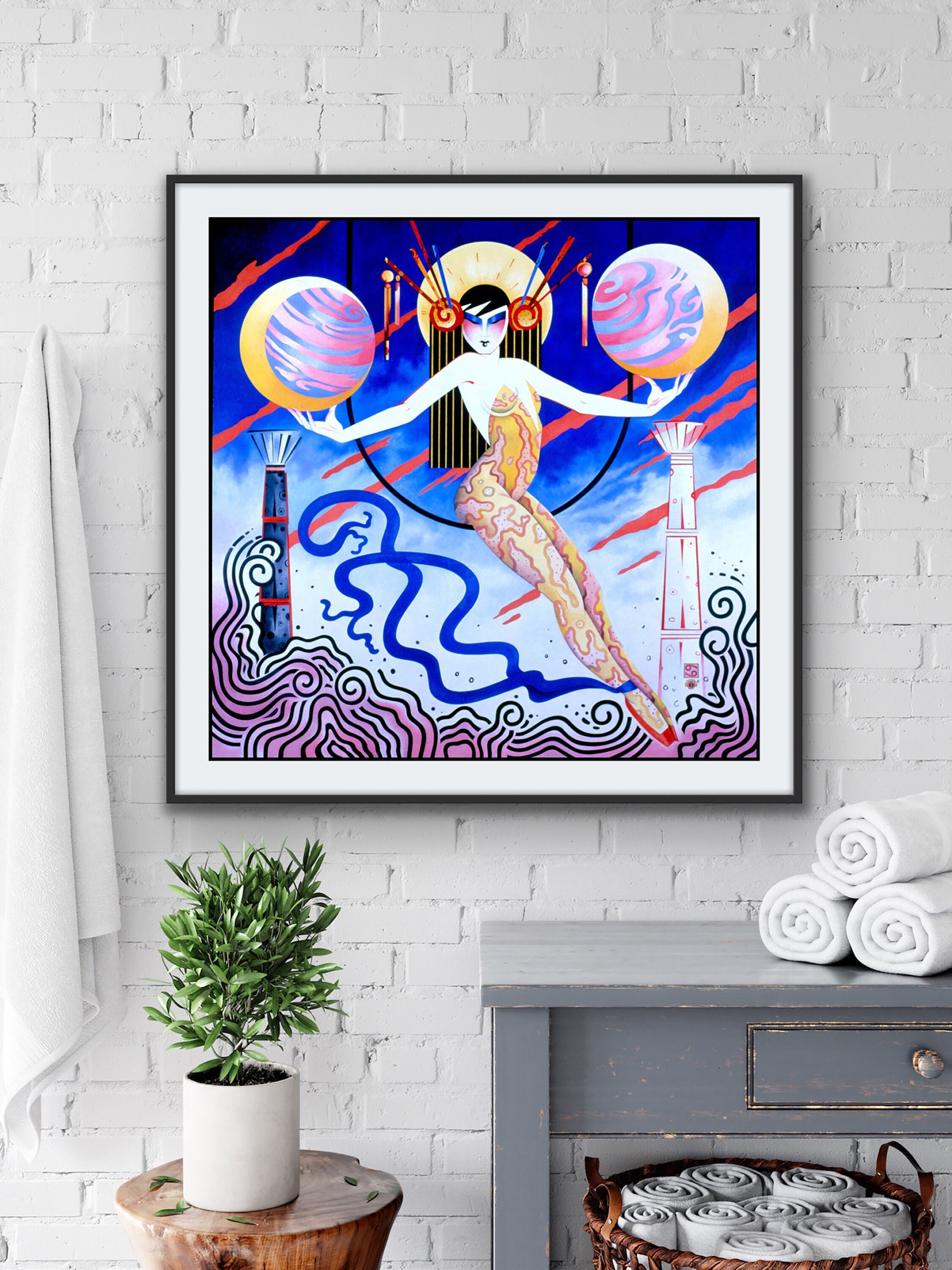 Cancer Trapeze Artist Art Deco Circus Zodiac Print, Cancer Wall Art ...