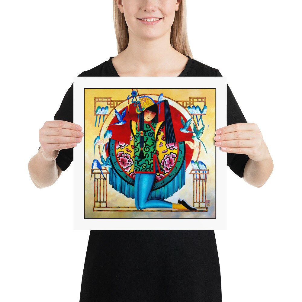 Virgo Bird Charmer Art Deco Circus Zodiac Print Virgo Wall - Etsy