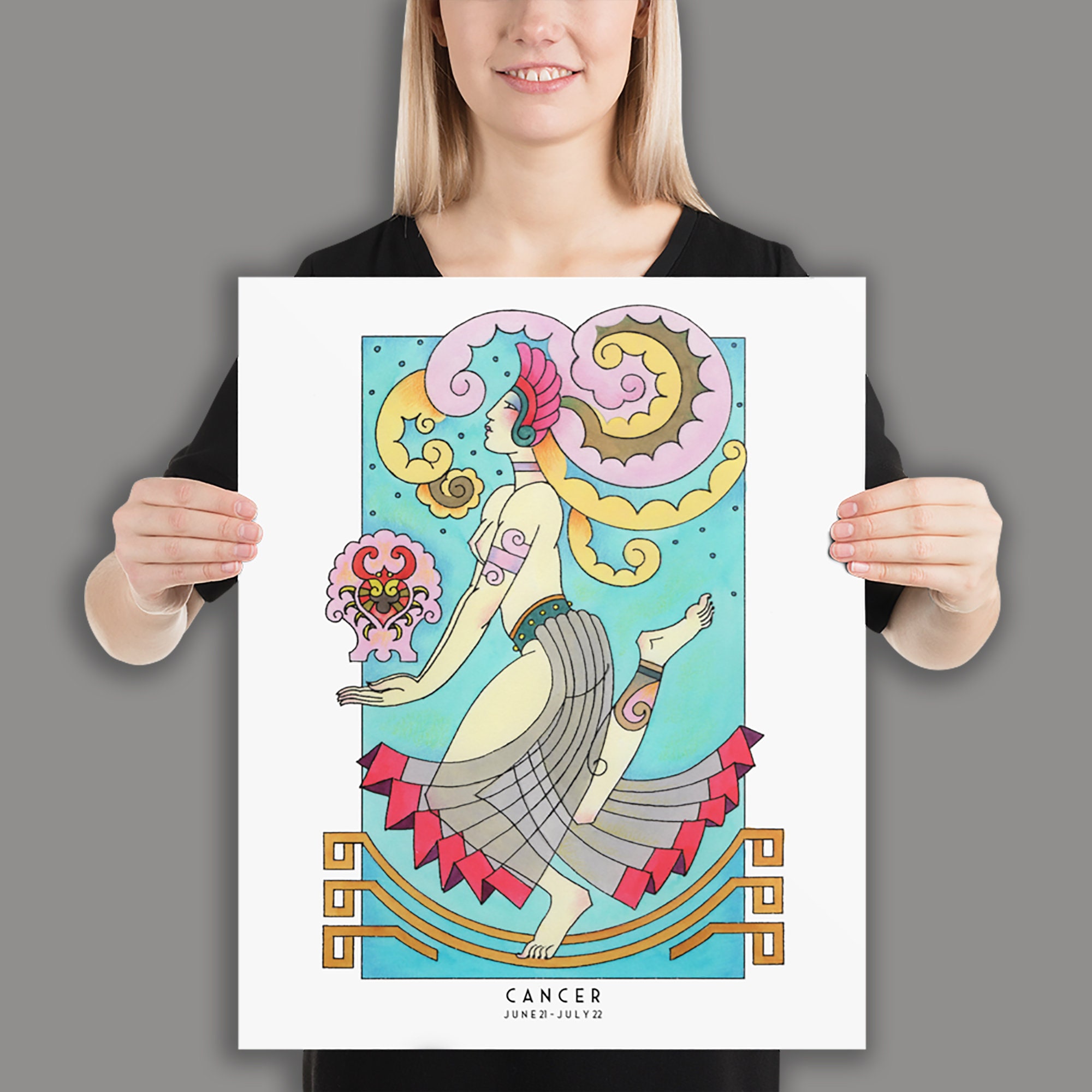 Cancer Goddess Poster Cancer Wall Art Zodiac Print Goddess - Etsy