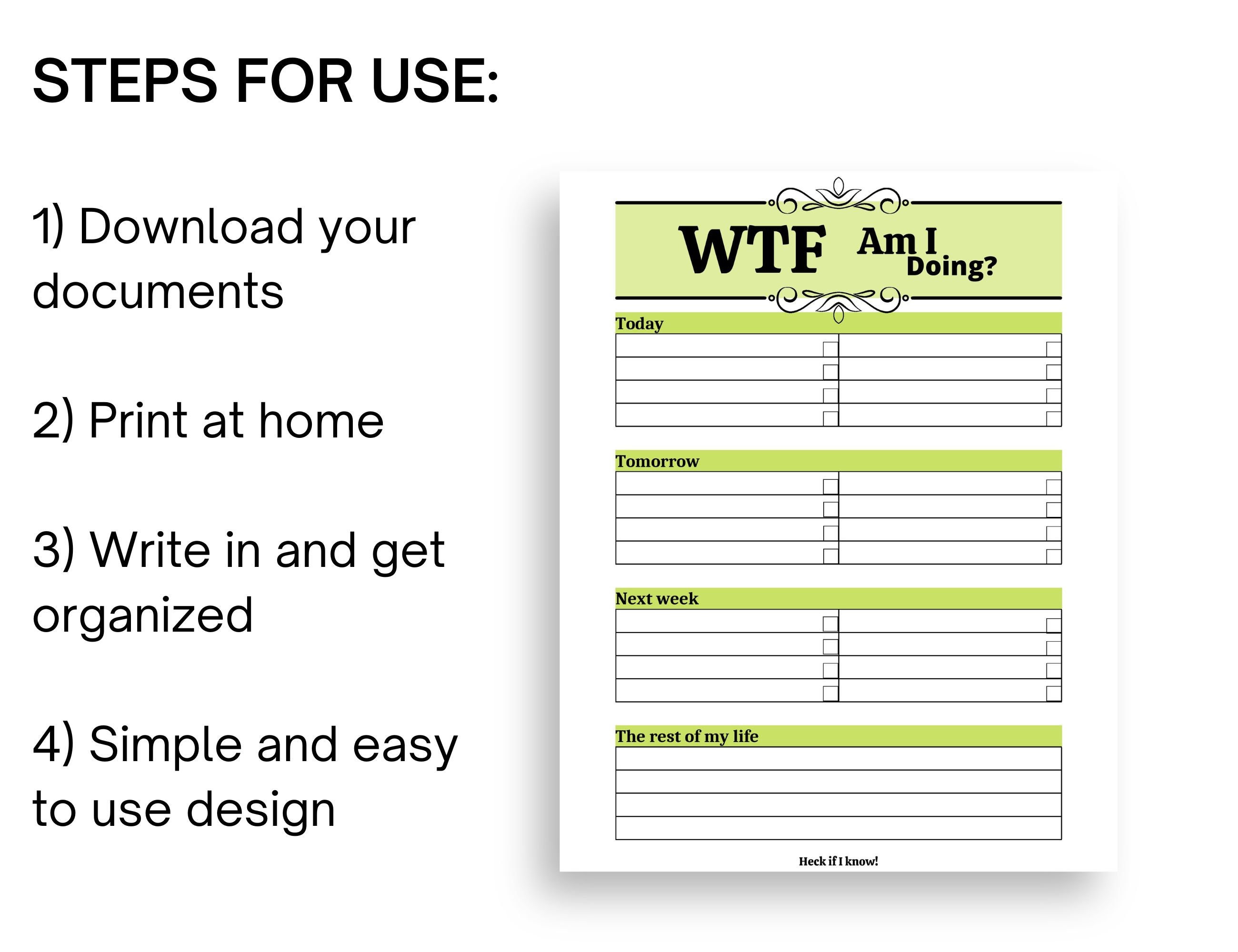 Funny Printable To-do List Instant Download Planner I Print at Home ...