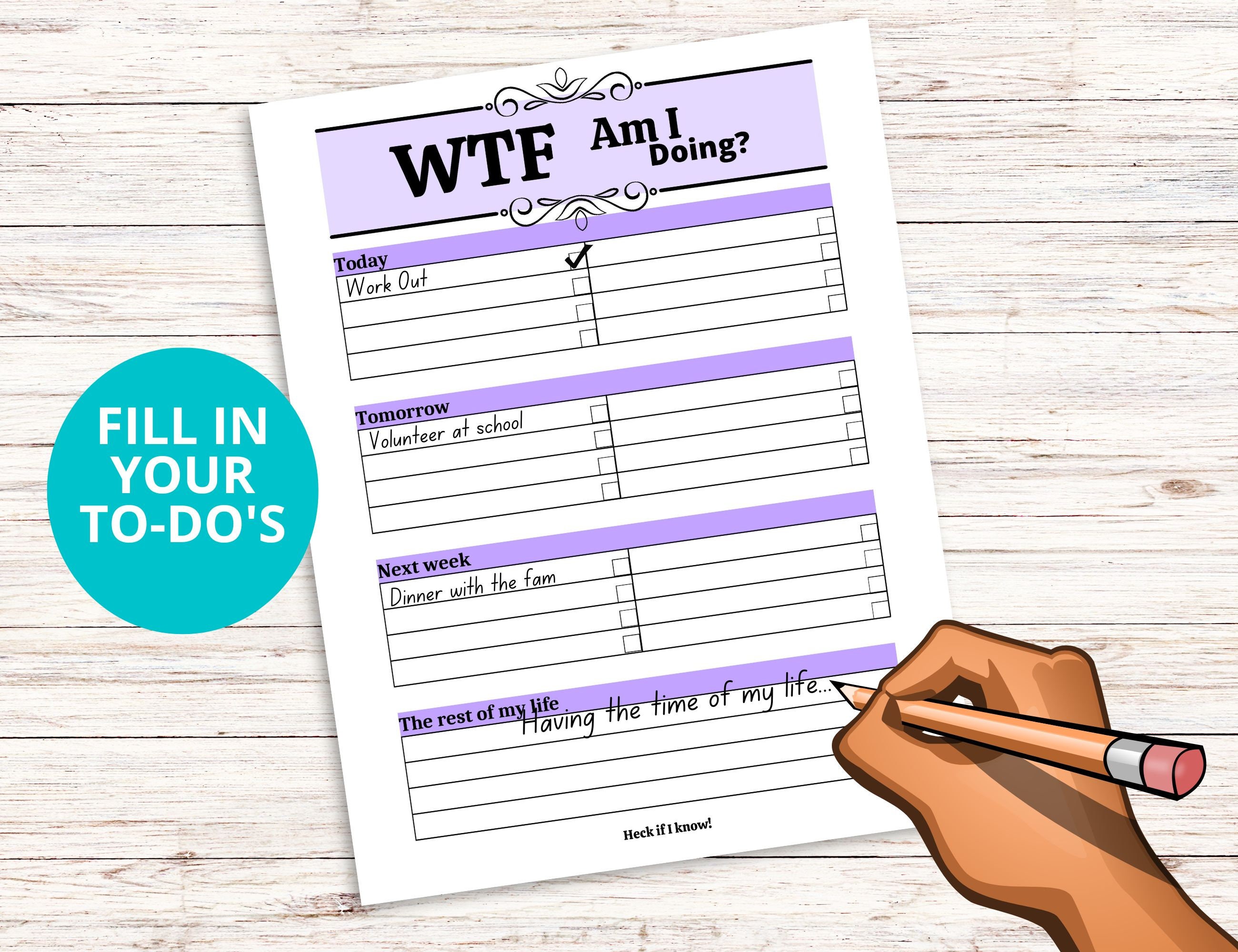 Funny Printable To-do List Instant Download Planner I Print at Home ...