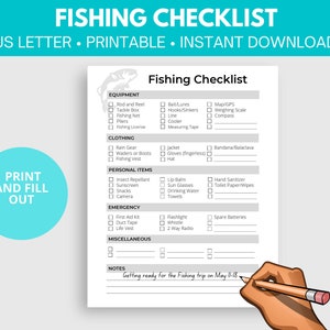 Fishing Trip Checklist - Boat Checklist - Fishing Equipment List ...