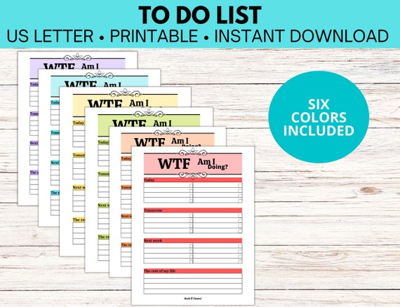Funny Printable To-do List Instant Download Planner I Print - Etsy