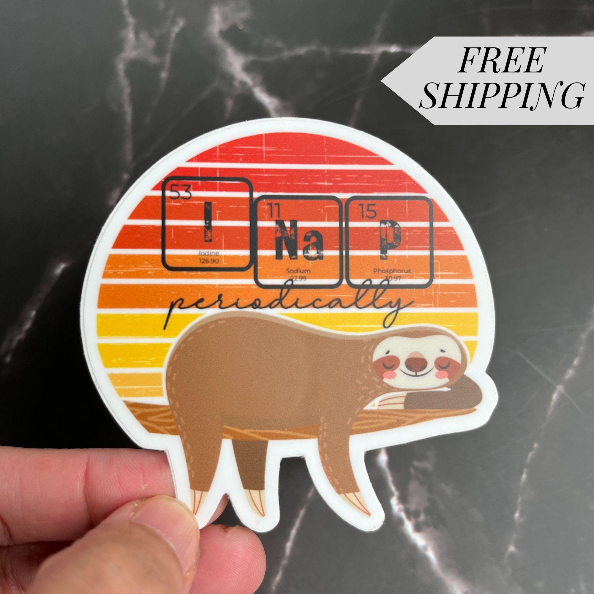 Sloth Animal Periodic Table Vinyl Sticker Gift Funny Sloth Lover School ...