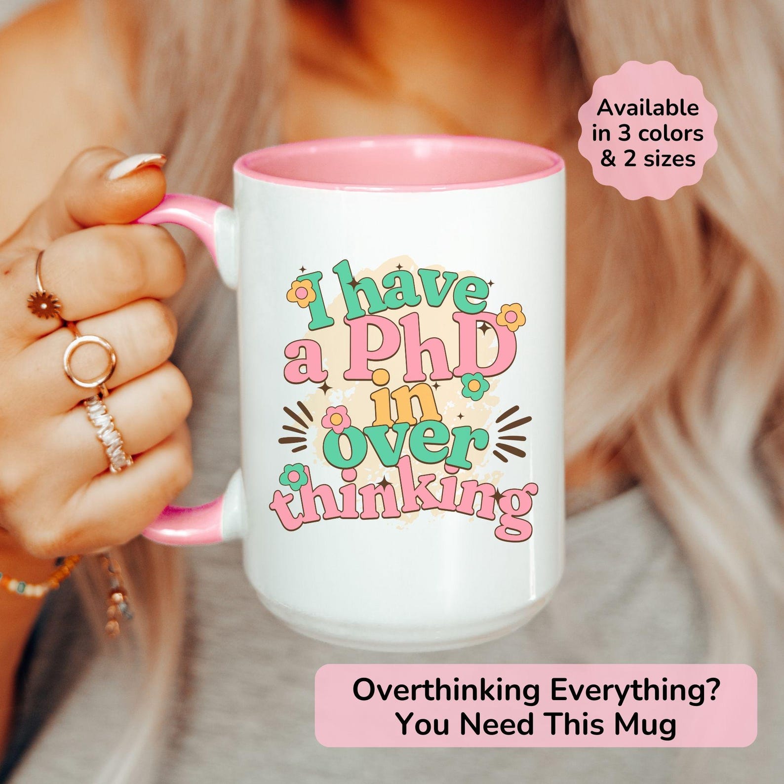 Funny Coffee Mug Overthinking Gift Phd Student Mental Health Anxiety ...
