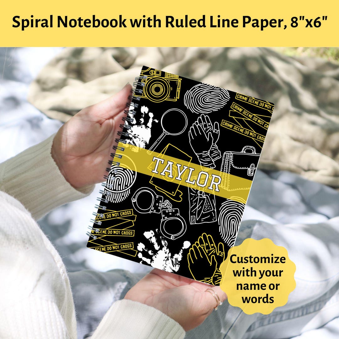 Crime Scene Notebook Personalized Detective Journal Forensic Science ...