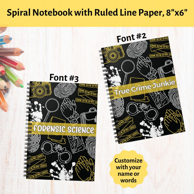 Crime Scene Notebook Personalized Detective Journal Forensic Science Gift True Crime Enthusiast ...