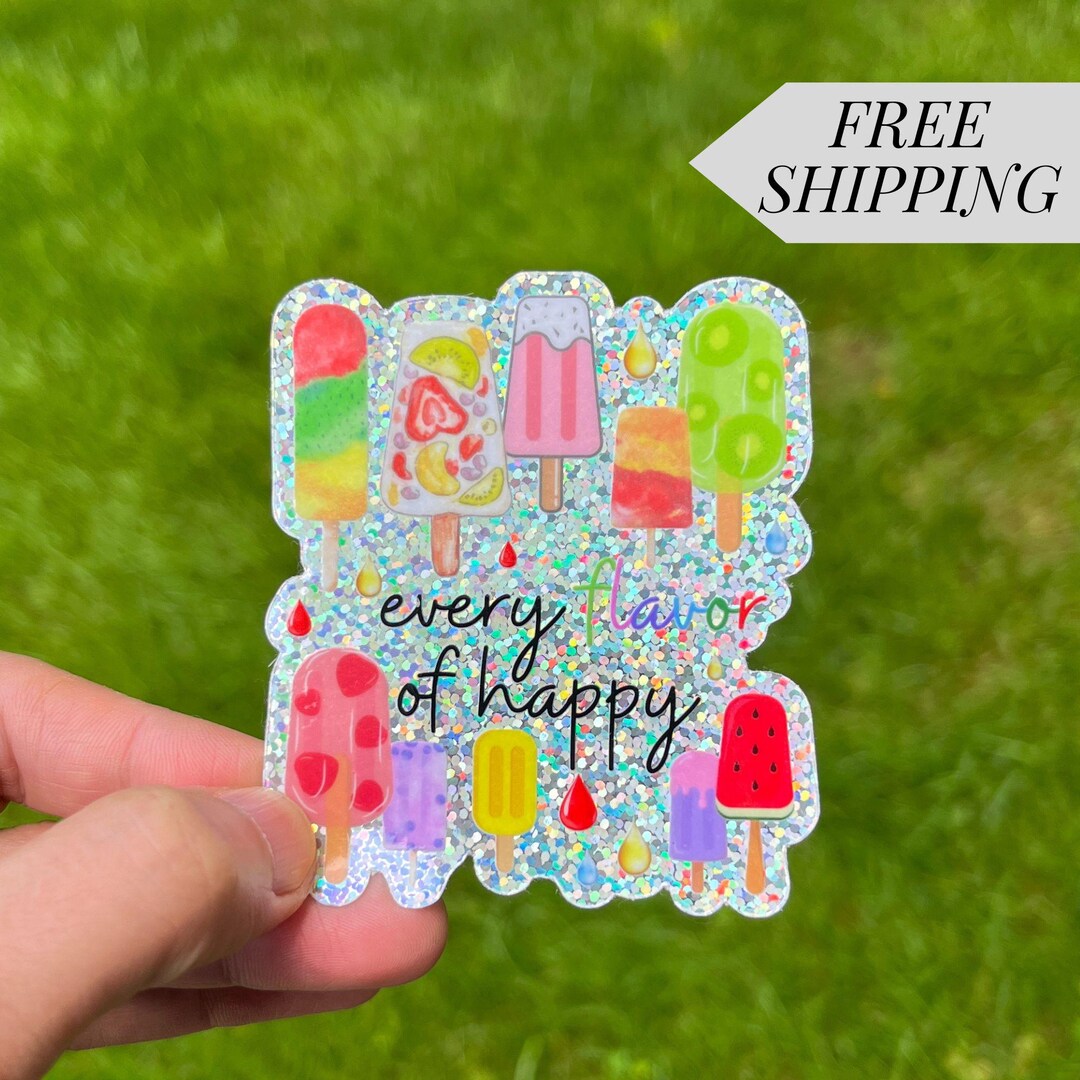 Popsicle Glitter Sticker Birthday Party Favor Sticker Popsicle Ice ...