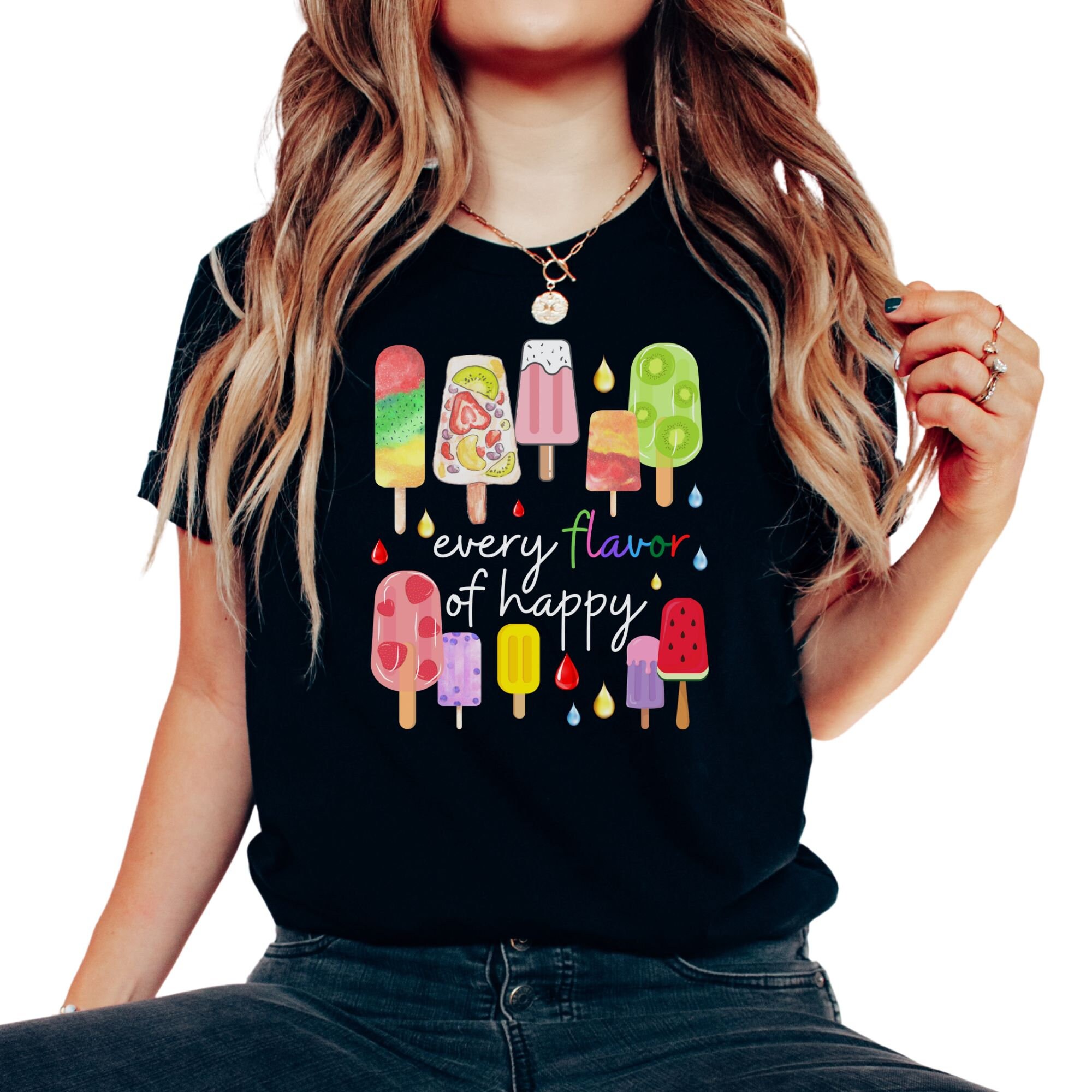 Cute Popsicle Tshirt Summer Ice Cream Tee Fun Rainbow Shirt for ...