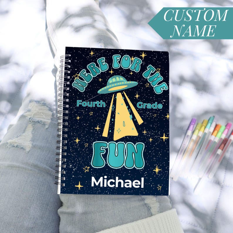 Custom Student Notebook Alien Space Back to School Gift Classroom ...