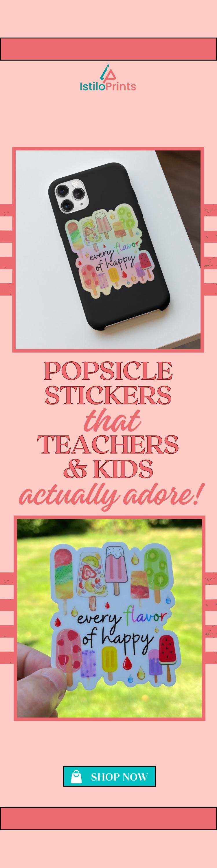 Popsicle Sticker Party Favor Ice Cream Kids Stickers Cute Food Stickers ...
