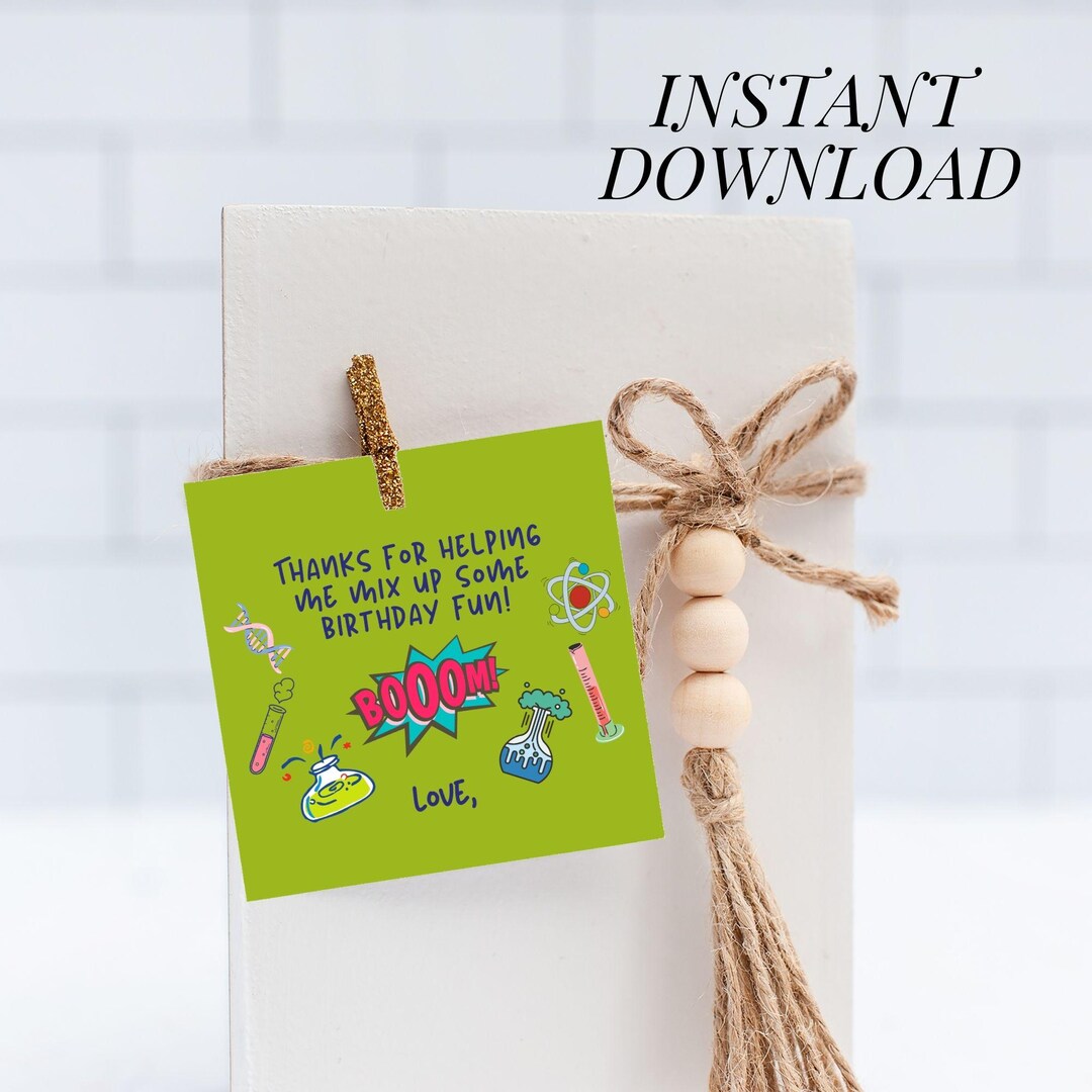 Science Gift Tags Kids Science Party Decoration Birthday Party Supply ...