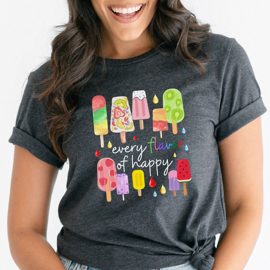 Cute Popsicle Tshirt Summer Ice Cream Tee Fun Rainbow Shirt for ...