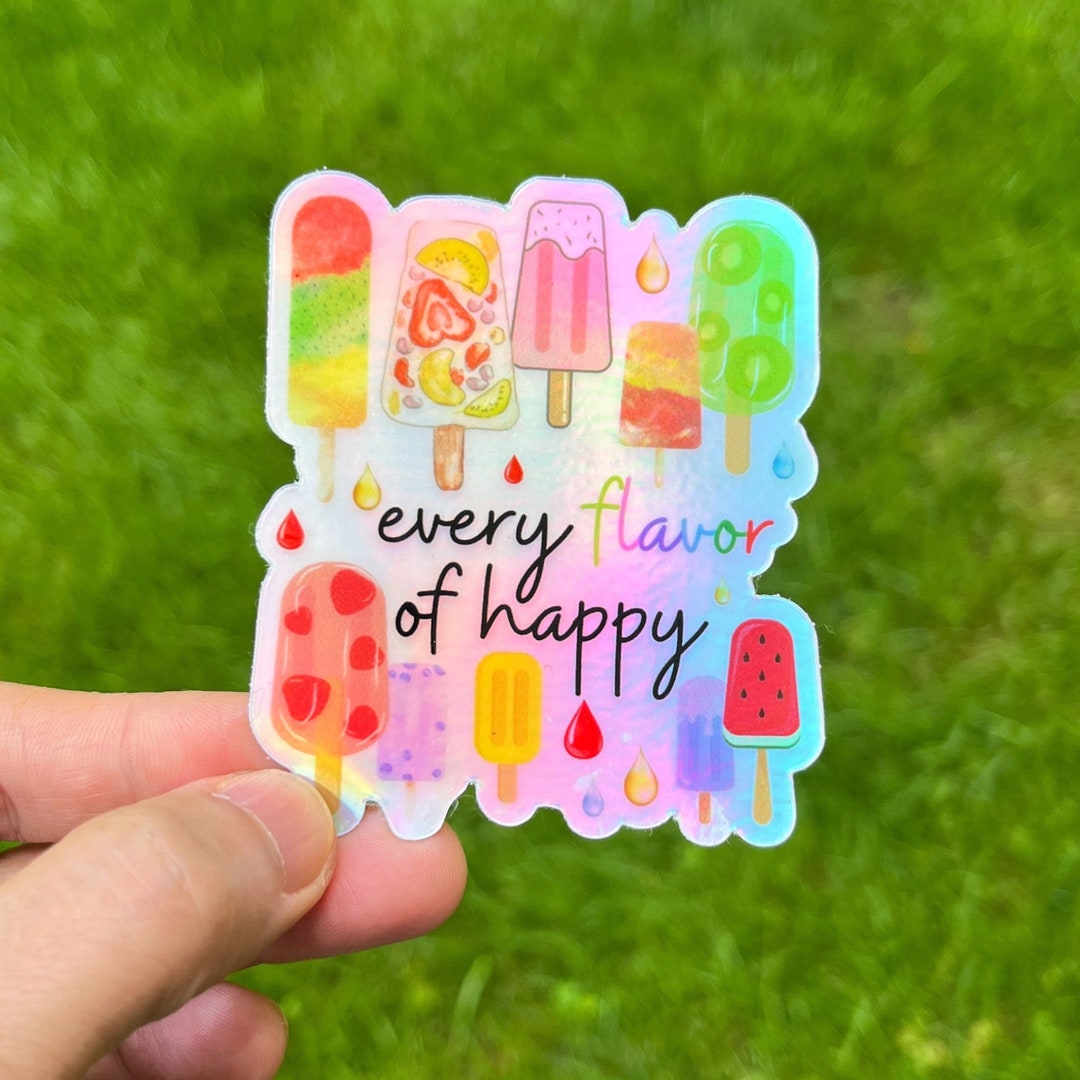 Popsicle Holographic Summer Party Favor Sticker Popsicle Ice Cream Art ...