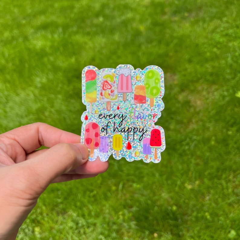Popsicle Glitter Sticker Birthday Party Favor Sticker Popsicle Ice ...