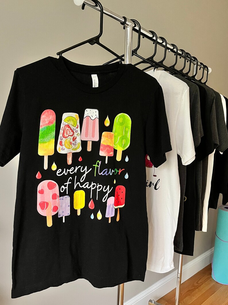 Cute Popsicle Tshirt Summer Ice Cream Tee Fun Rainbow Shirt for ...