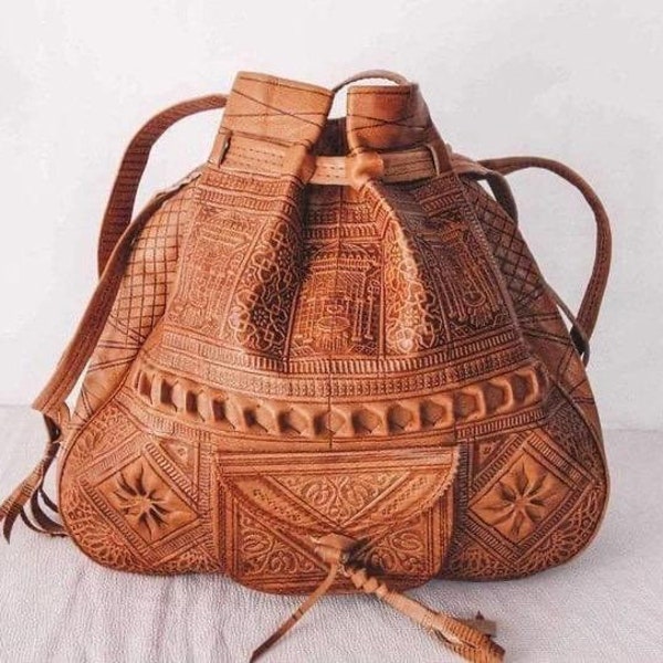 Moroccan Leather Bag - Etsy