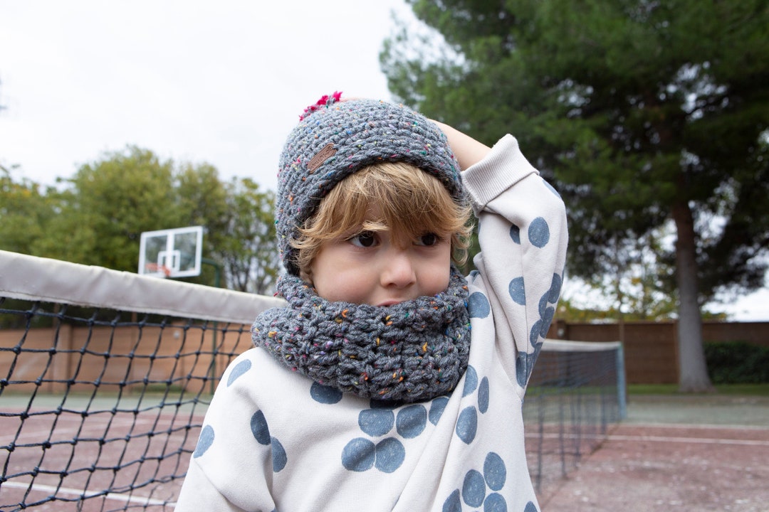 Kids Wool Hat, Kids Winter Bobble Hat, Hand Knit Merino Winter Hat for ...