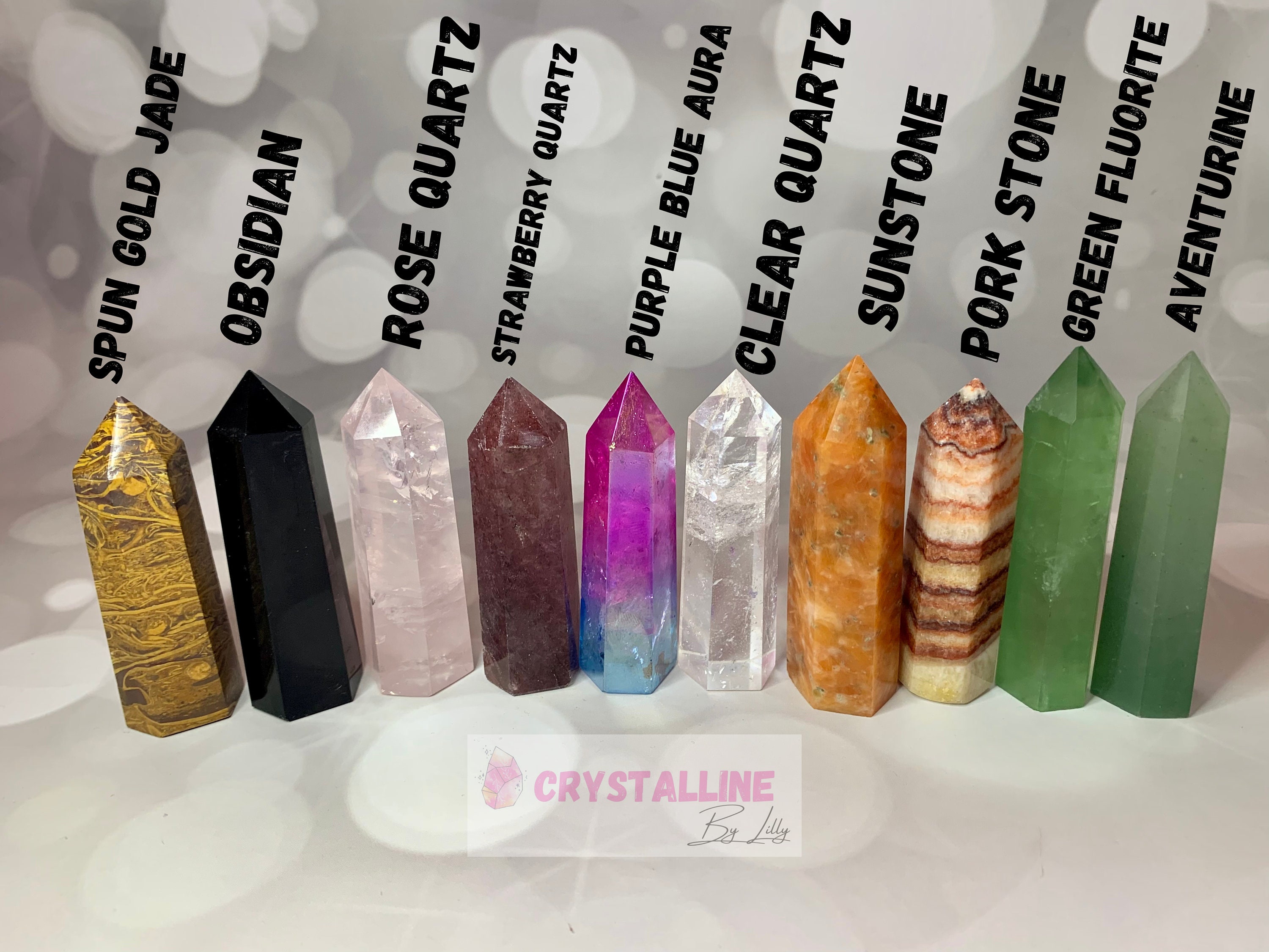 Crystal Tower, Gemstone Point, Gem Obelisk, Natural Stone Wand ...