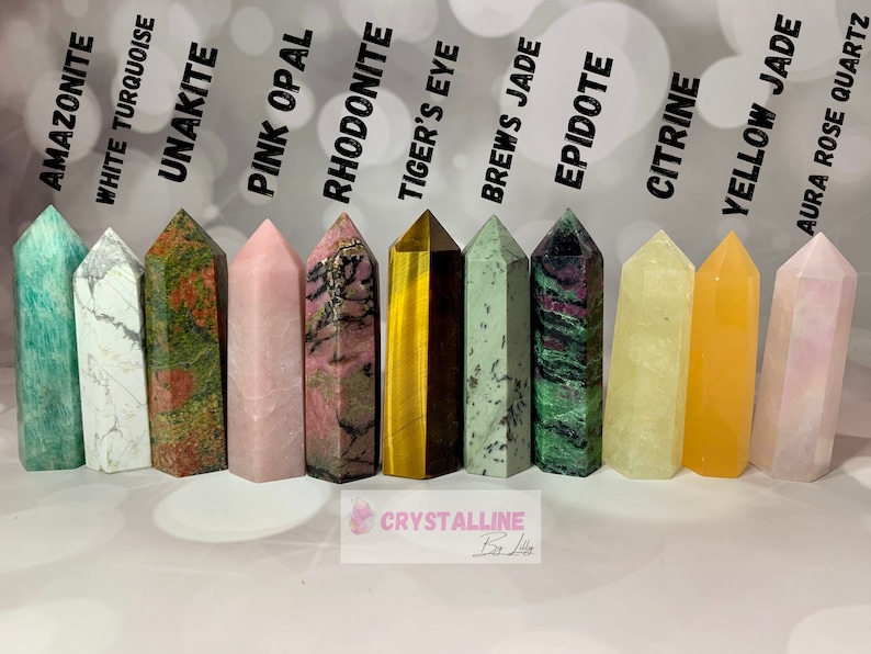Crystal Tower, Gemstone Point, Gem Obelisk, Natural Stone Wand ...