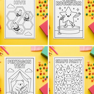 Shapes Adventure Coloring Book for Kids | 12 Printable Pages | Fun ...