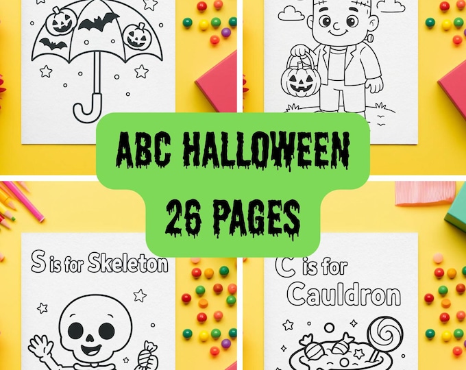 Halloween ABC Coloring Pages for Kids – Fun Spooky Alphabet Activity ...