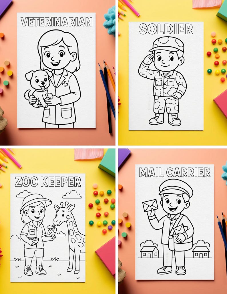 Professions Coloring Pages for Kids | Printable Community Helpers ...