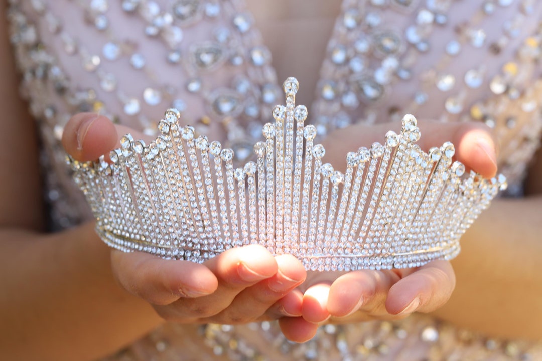 Vintage Royal Wedding Tiara Diamond Large Princess Bridal Tiara Retro ...