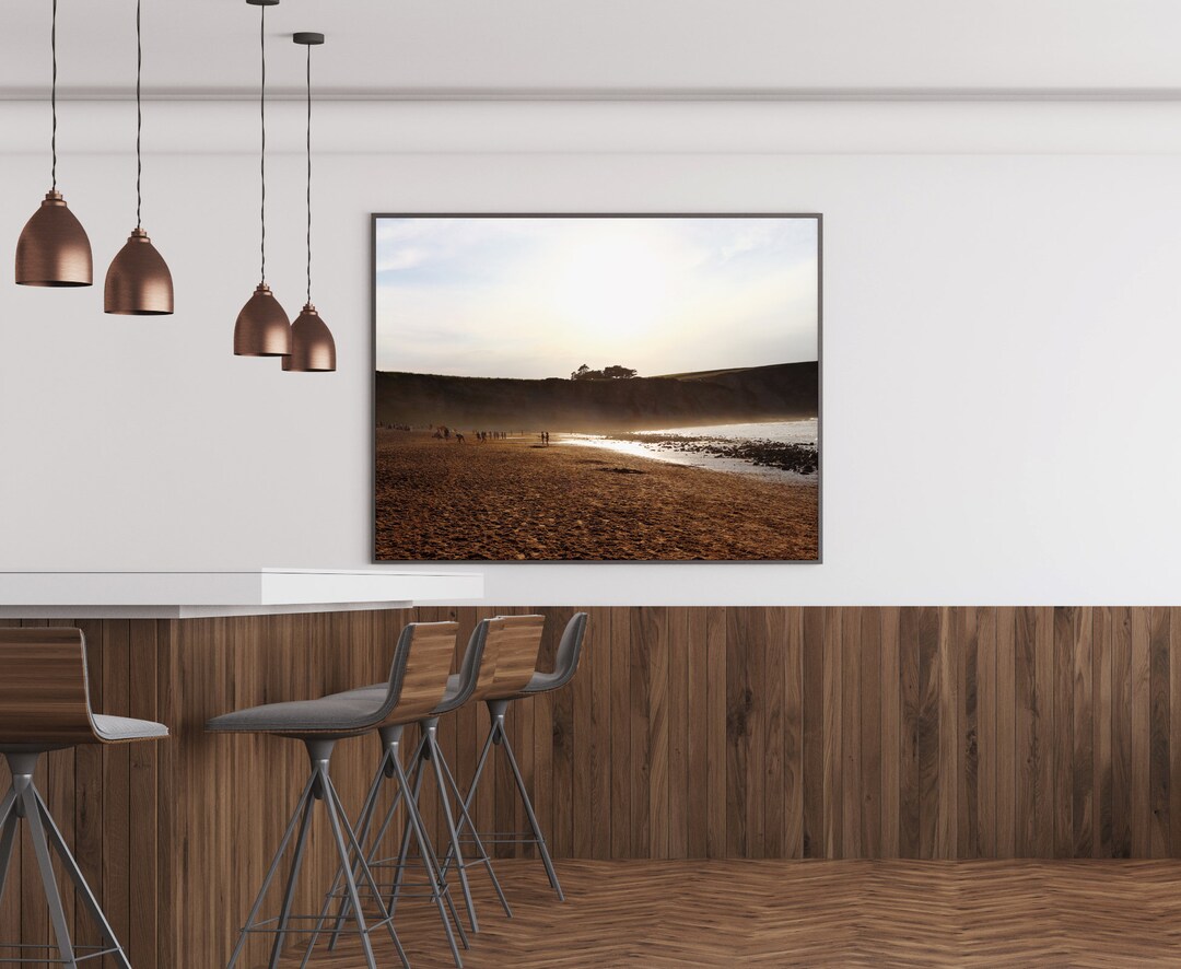 Foto vom Strand von Langre in Kantabrien bei Sonnenuntergang - Etsy.de