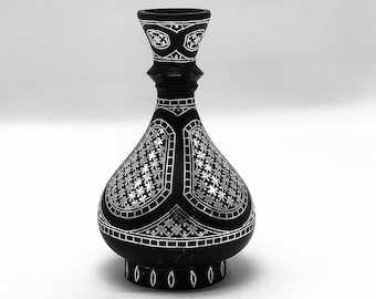 Vase I Bidri Handicraft Curio Zinc&copper Alloy Inlaid Silver I 8.5 ...