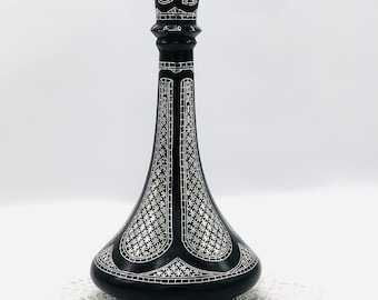 Vase I Bidri Handicraft Curio Zinc&copper Alloy Inlaid Silver I 8.5 ...