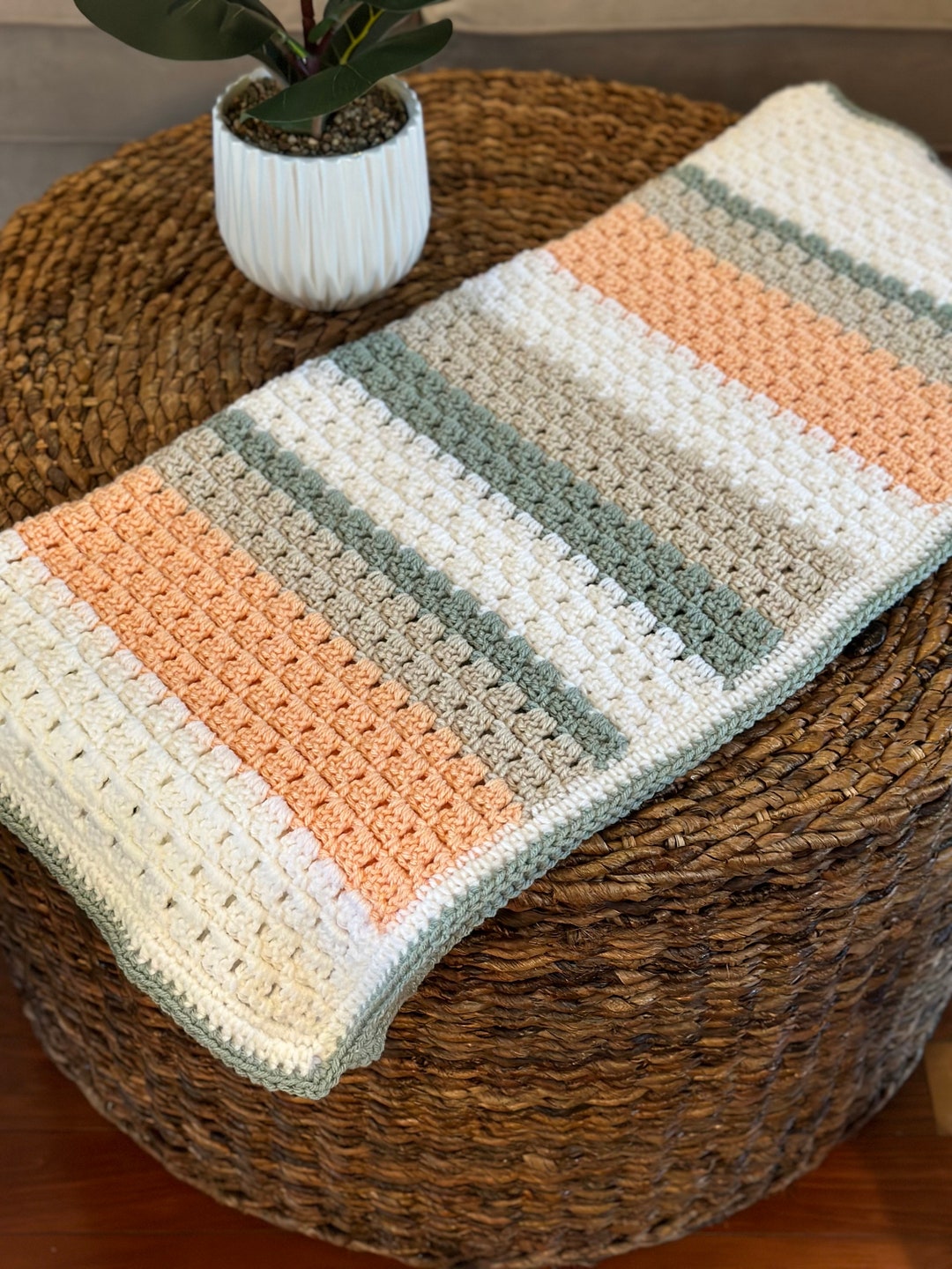READY TO SHIP, Color Block Baby Blanket, Crochet Baby Blanket, Baby ...
