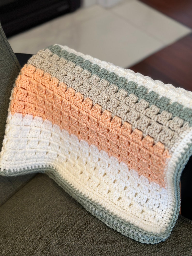 READY TO SHIP, Color Block Baby Blanket, Crochet Baby Blanket, Baby ...