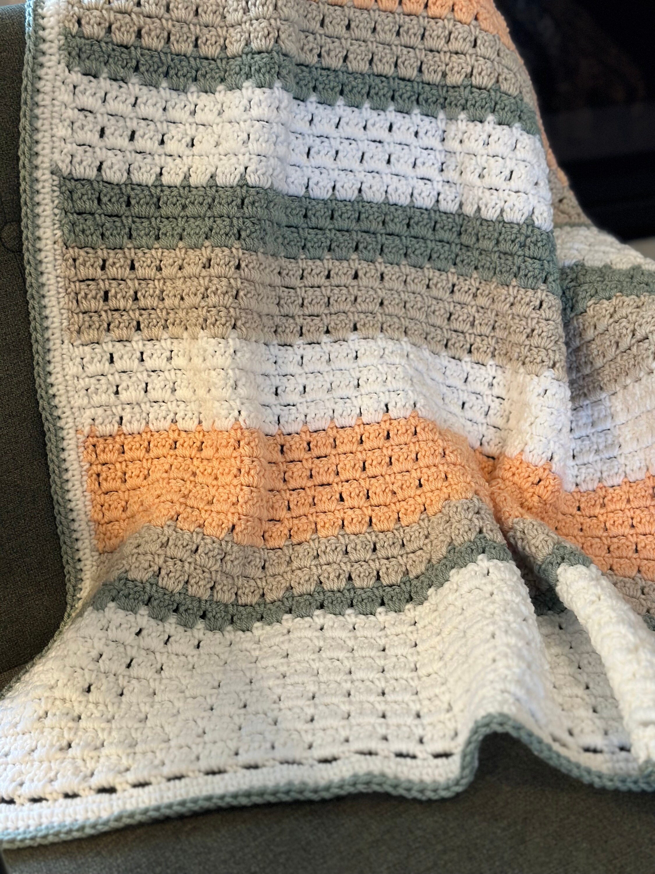 READY TO SHIP, Color Block Baby Blanket, Crochet Baby Blanket, Baby ...