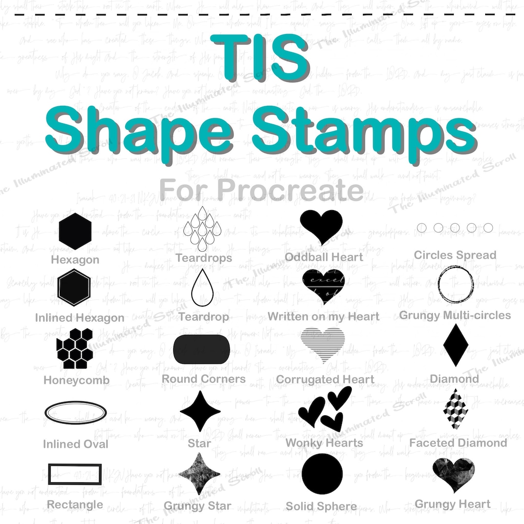 TIS Digital Shape Stamps for Procreate - Etsy