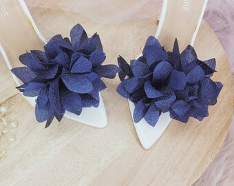 Navy Blue Shoe Clips - Etsy