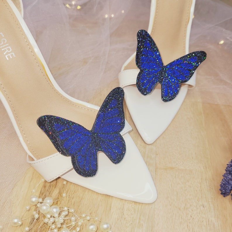 Royal Blue Butterfly Blue Butterflies Shoe Clips Wedding - Etsy Canada